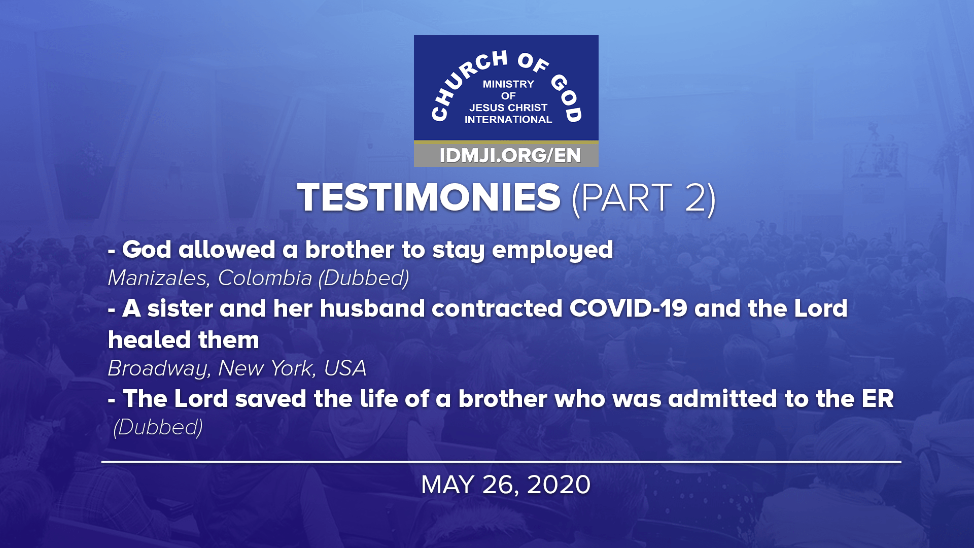 Testimonies – May 26, 2020 (Part 2) – Church of God Ministry of Jesus ...