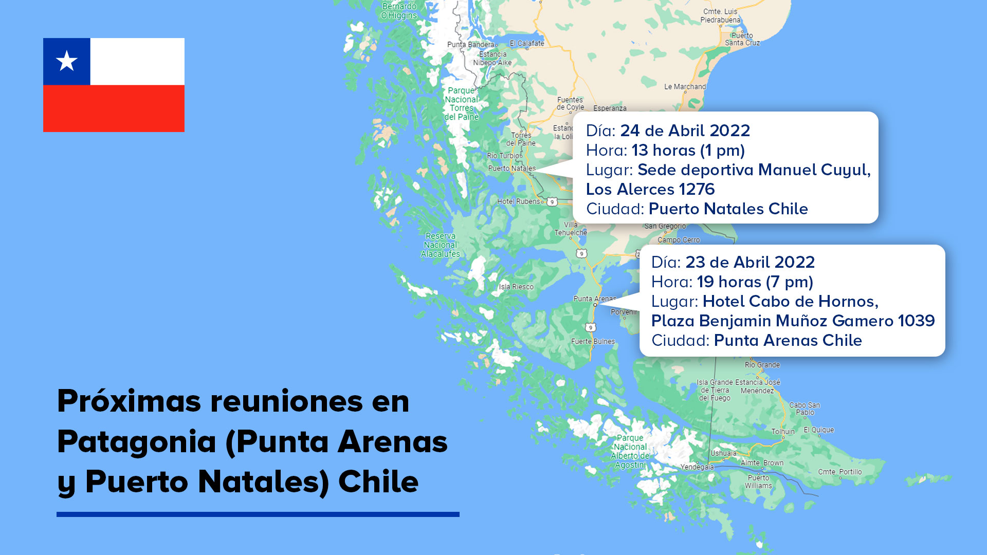 Próximas reuniones en Patagonia (Punta Arenas y Puerto Natales) Chile ...