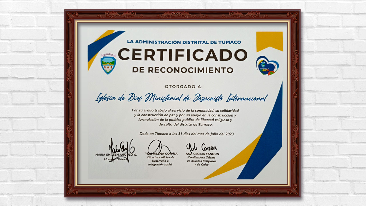 Certificado Religioso De Reconocimiento Plantillas De Certificados De