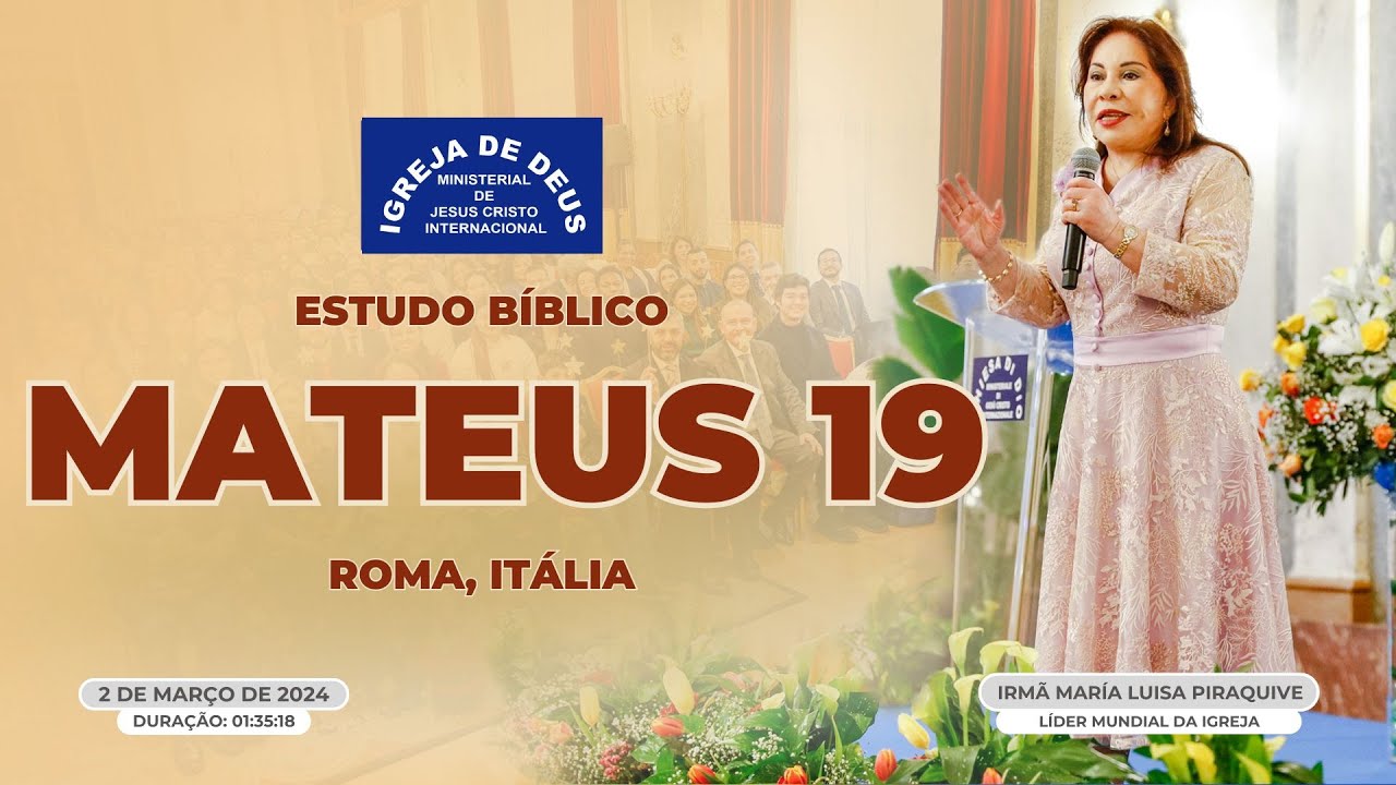 Estudo Bíblico: Mateus 19 – Roma Itália – 2 março 2024 – Irmã Maria ...