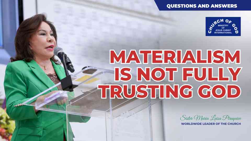 Q&A clip: Materialism Is Not Fully Trusting God by Sr. Maria Luisa ...
